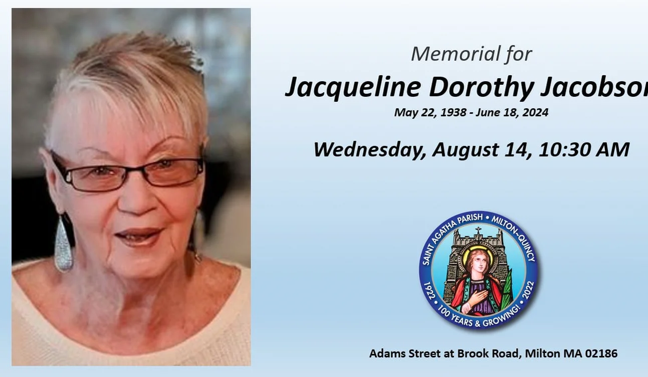 Memorial Wednesday August 14, 10:30 AM: Jacqueline Jacobson