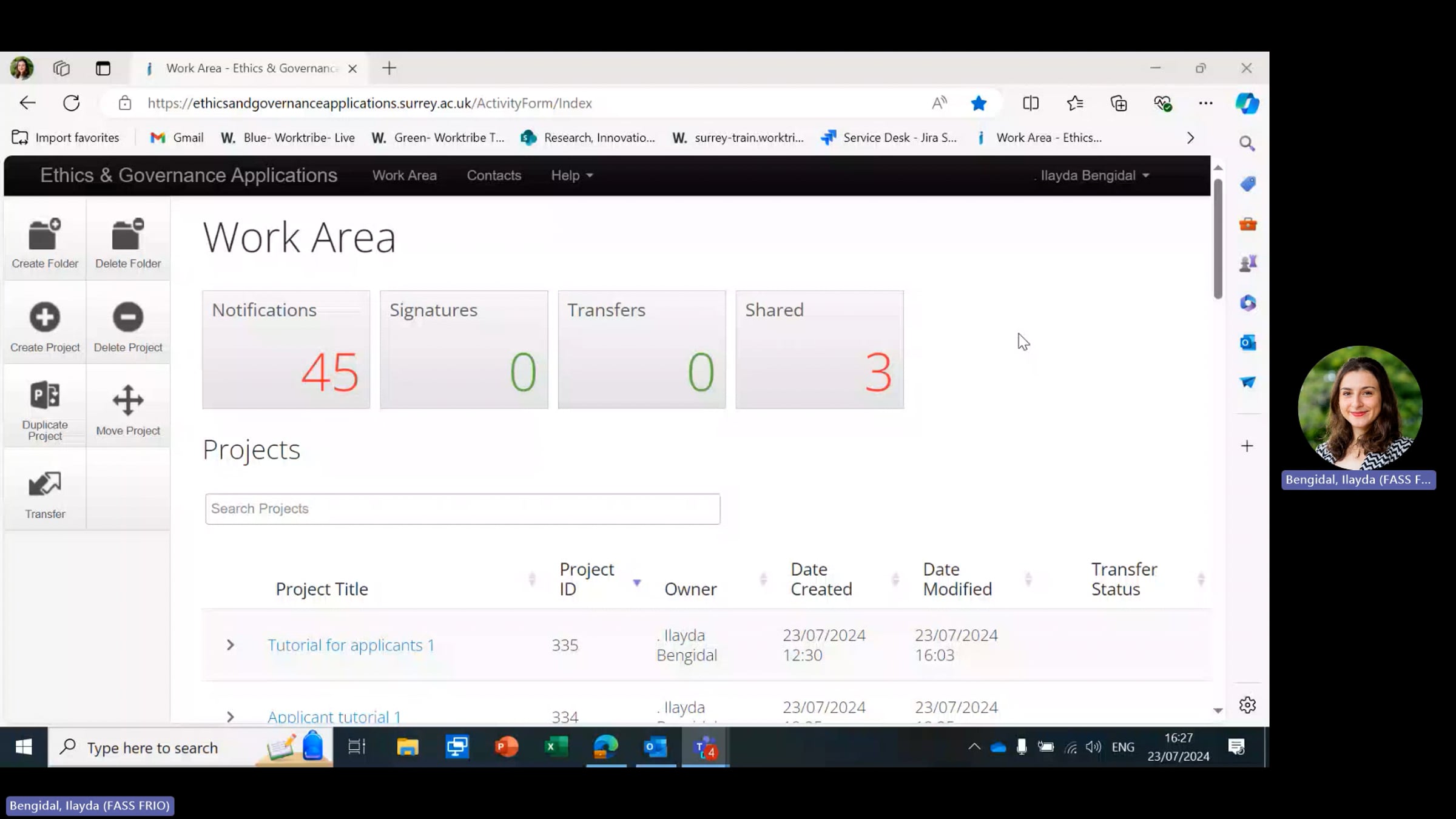 Creating & submitting ethics application form