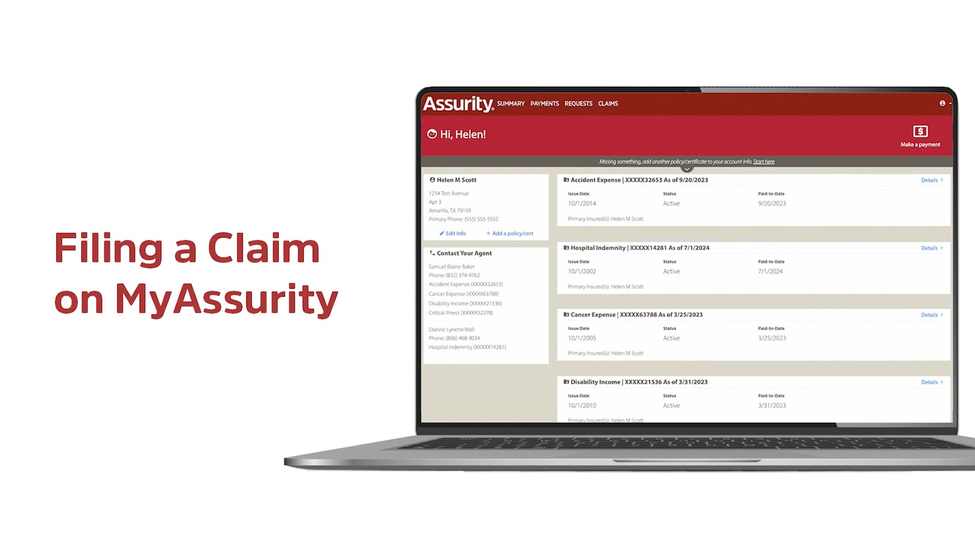 Submitting a Claim on MyAssurity