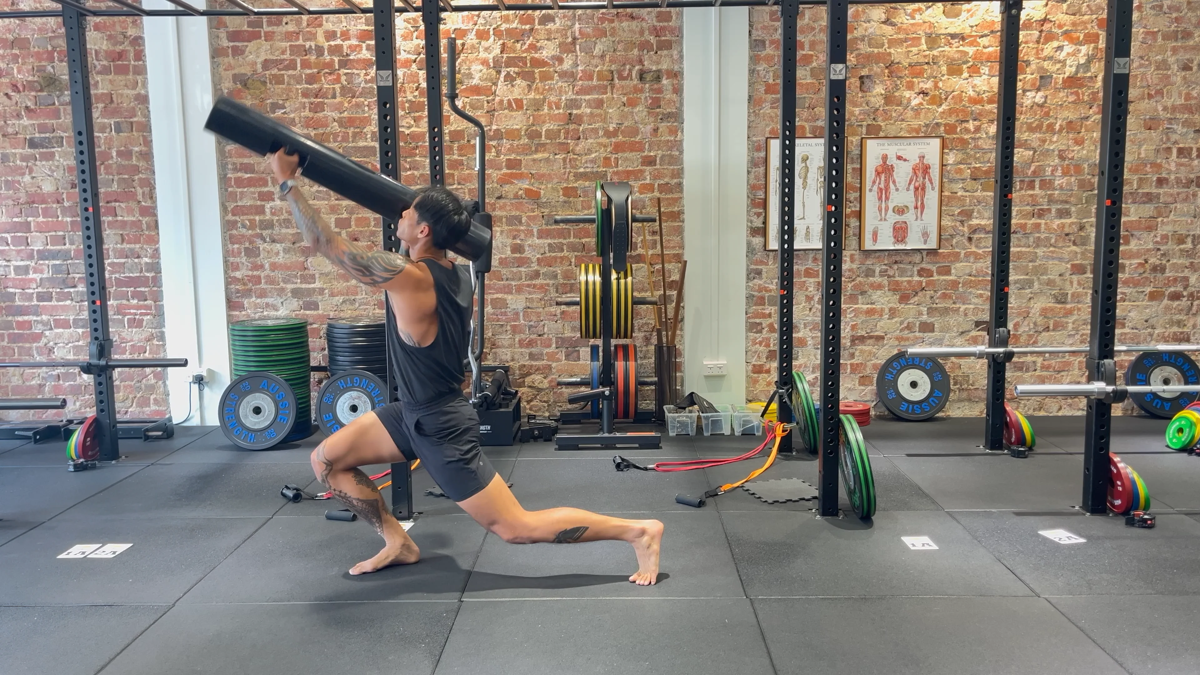 ViPR Flow - Fwd Lunge Uppercut; Lat Lunge Swipe Up; Rev Lunge Halo on Vimeo