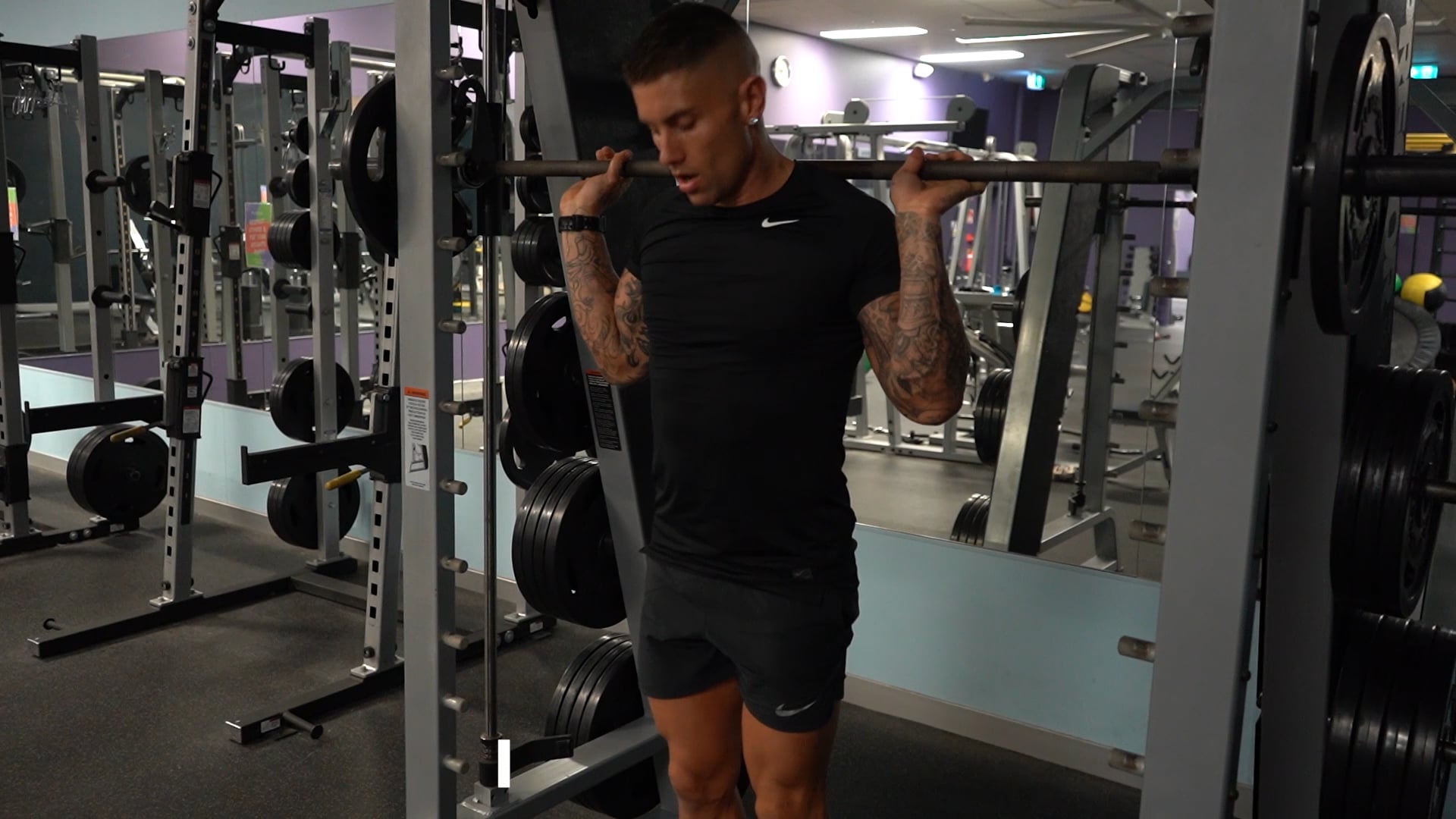 Smith machine standing calf raises