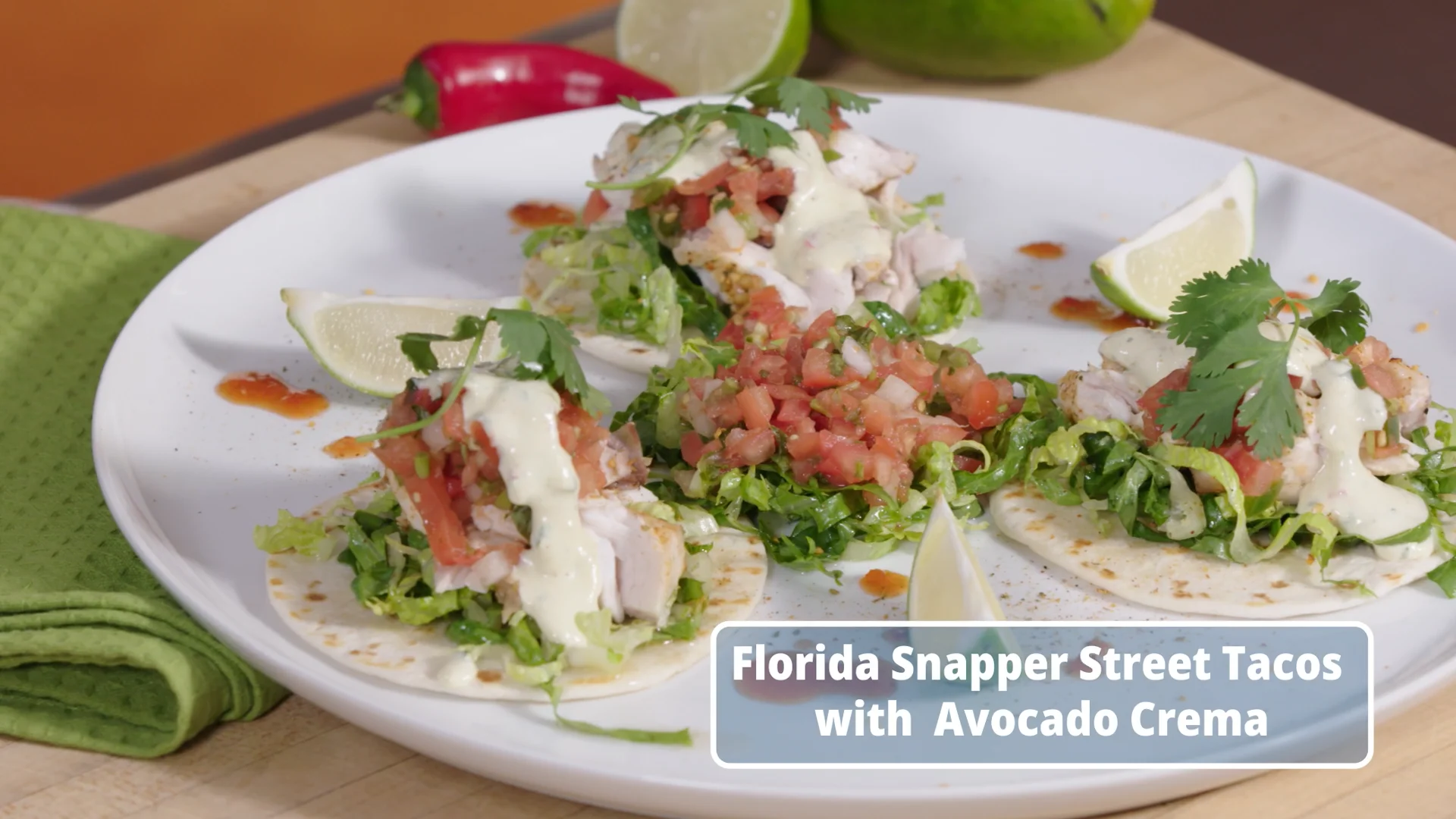 Florida Snapper Street Tacos with Avocado Crema