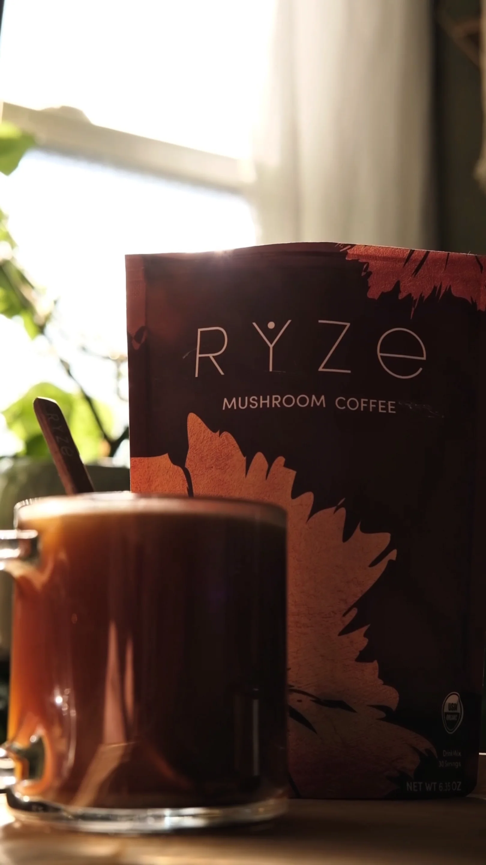 RYZE Mushroom Coffee Spec Ad
