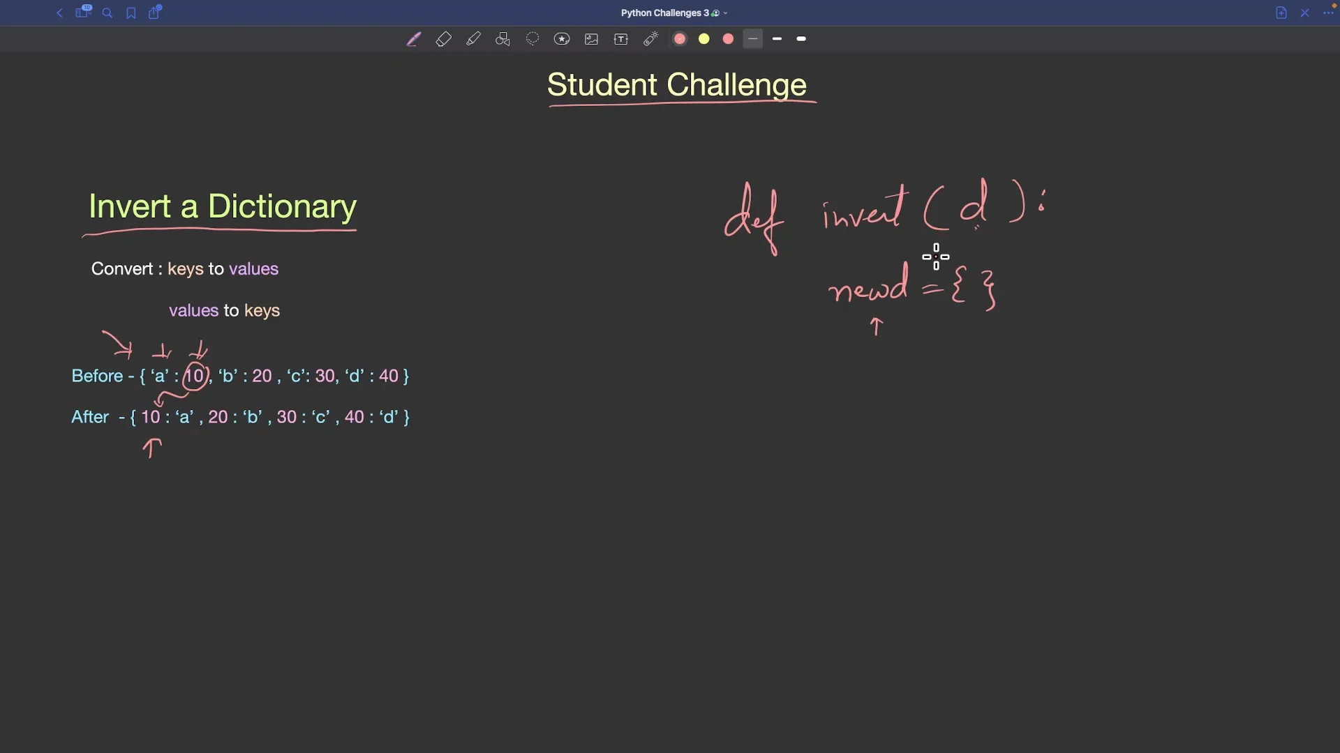 164. Challenge-Inverting a Dictionary(FunctionSC10)