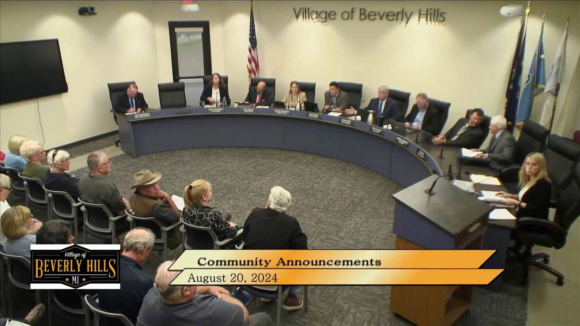 Village of Beverly Hills Council Meeting August 20, 2024