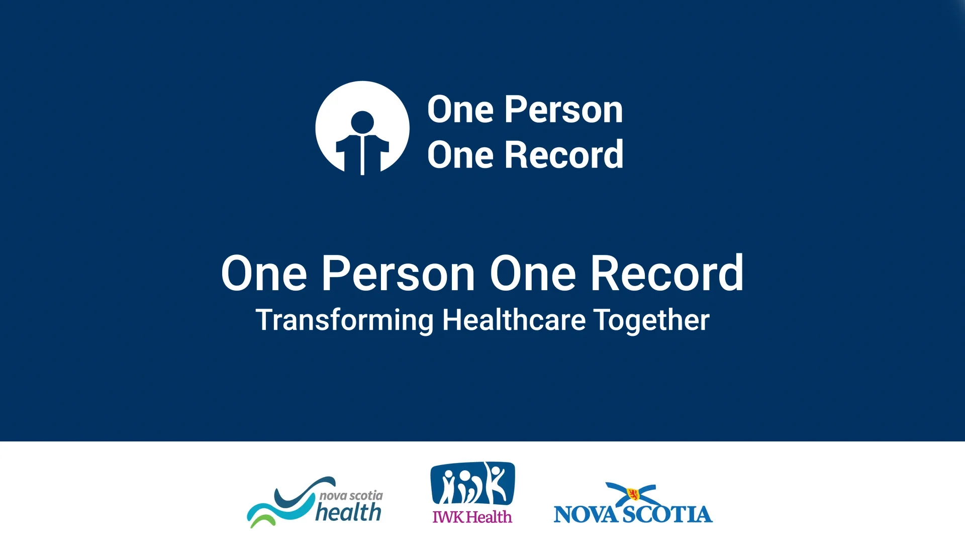 One Person One Record: Transforming Healthcare Together