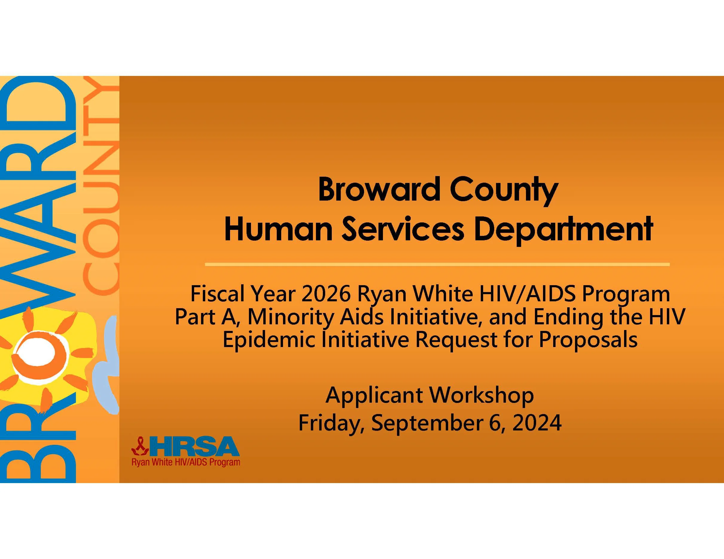 HSD FY 2026 Ryan White Part A, MAI, and EHE RFP: Applicant Workshop