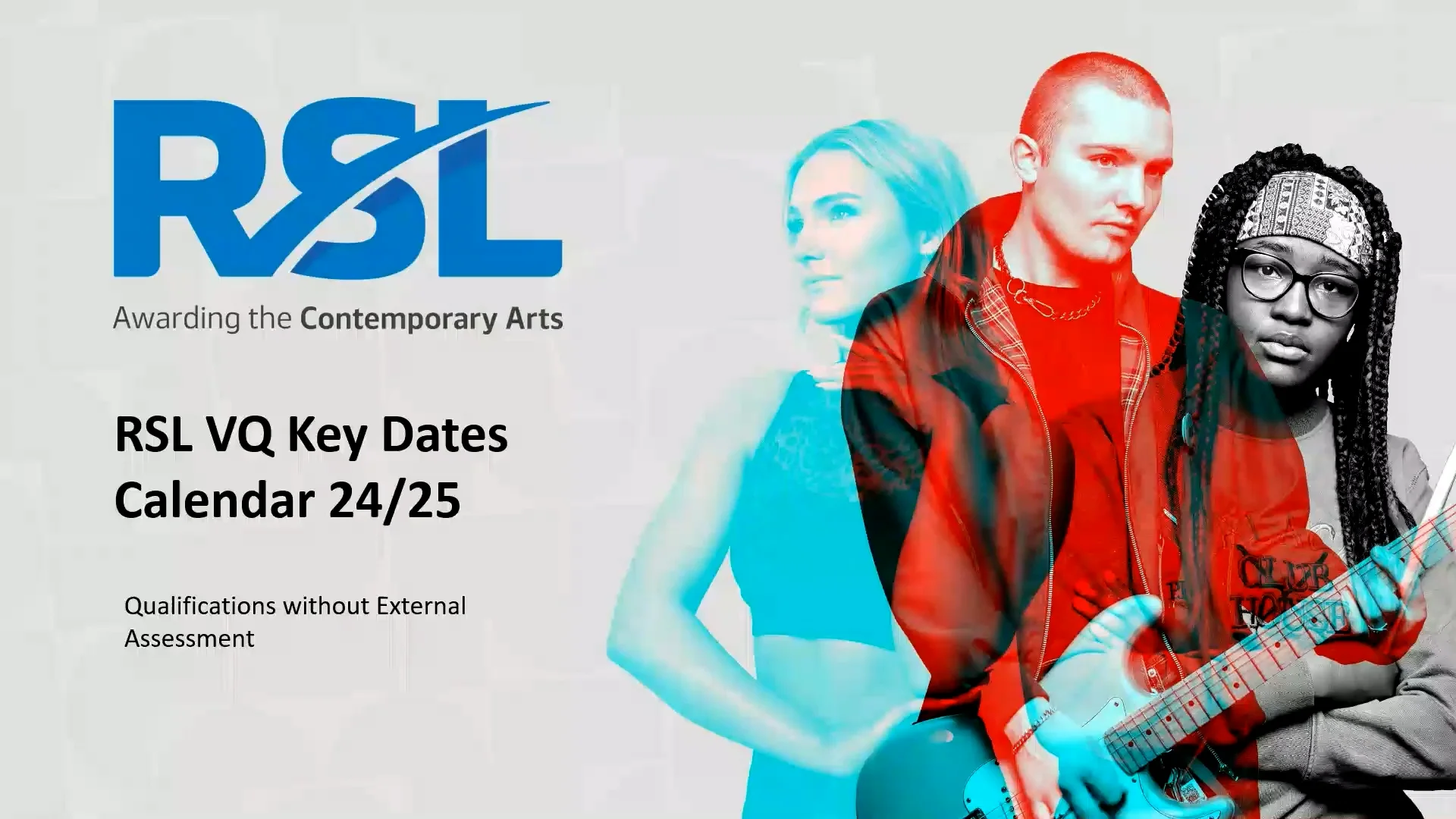 RSL VQ Key Dates Calendar - Qualifications without external assessment