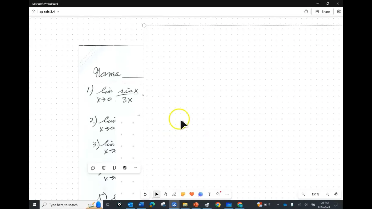 AP CALC 24 2.3B, 2.4A TO 50 REV SHEET
