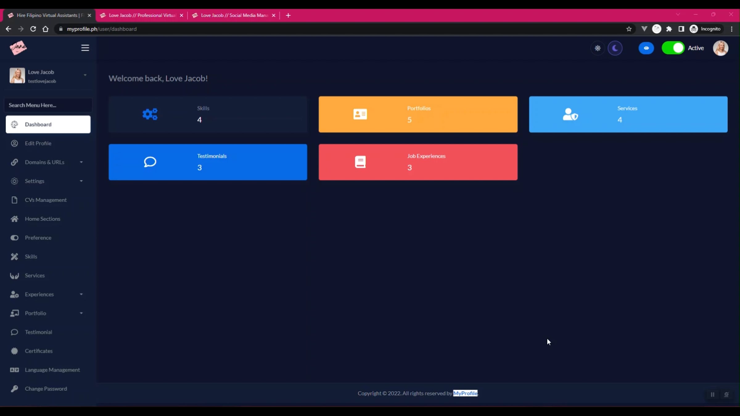 dashboard-edit-profile-home-sections