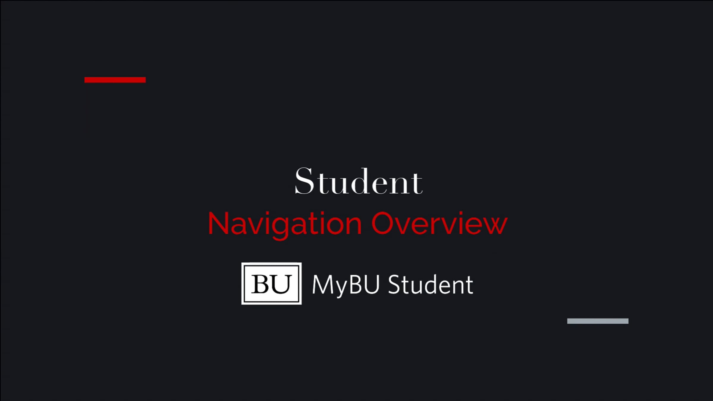 Student Navigation Overview