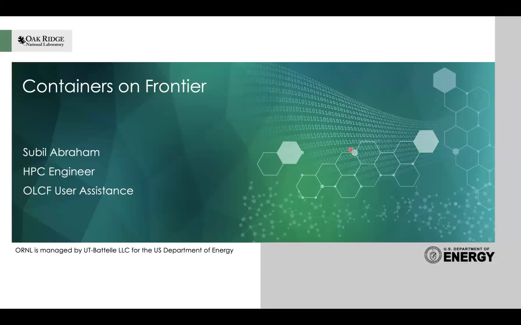 Containers on Frontier