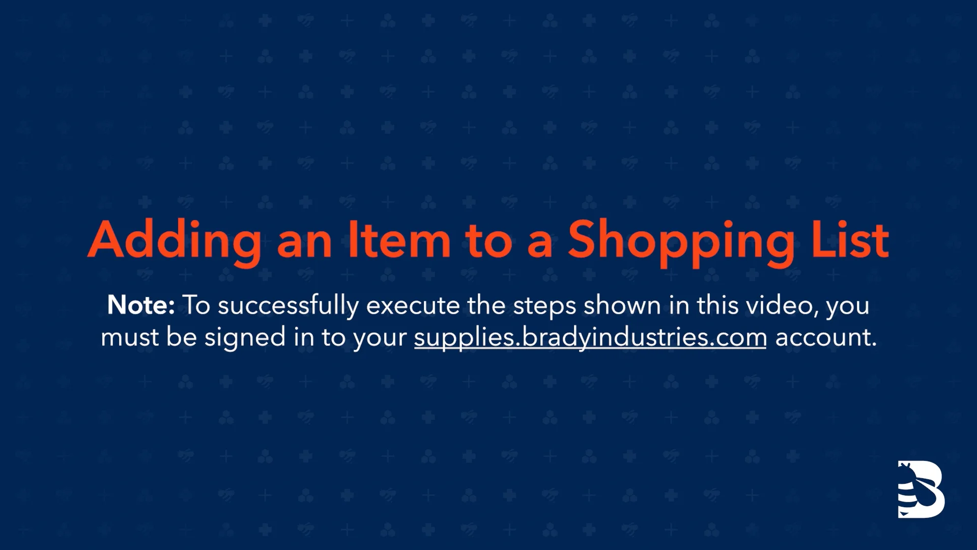 Adding an Item to a Shopping List