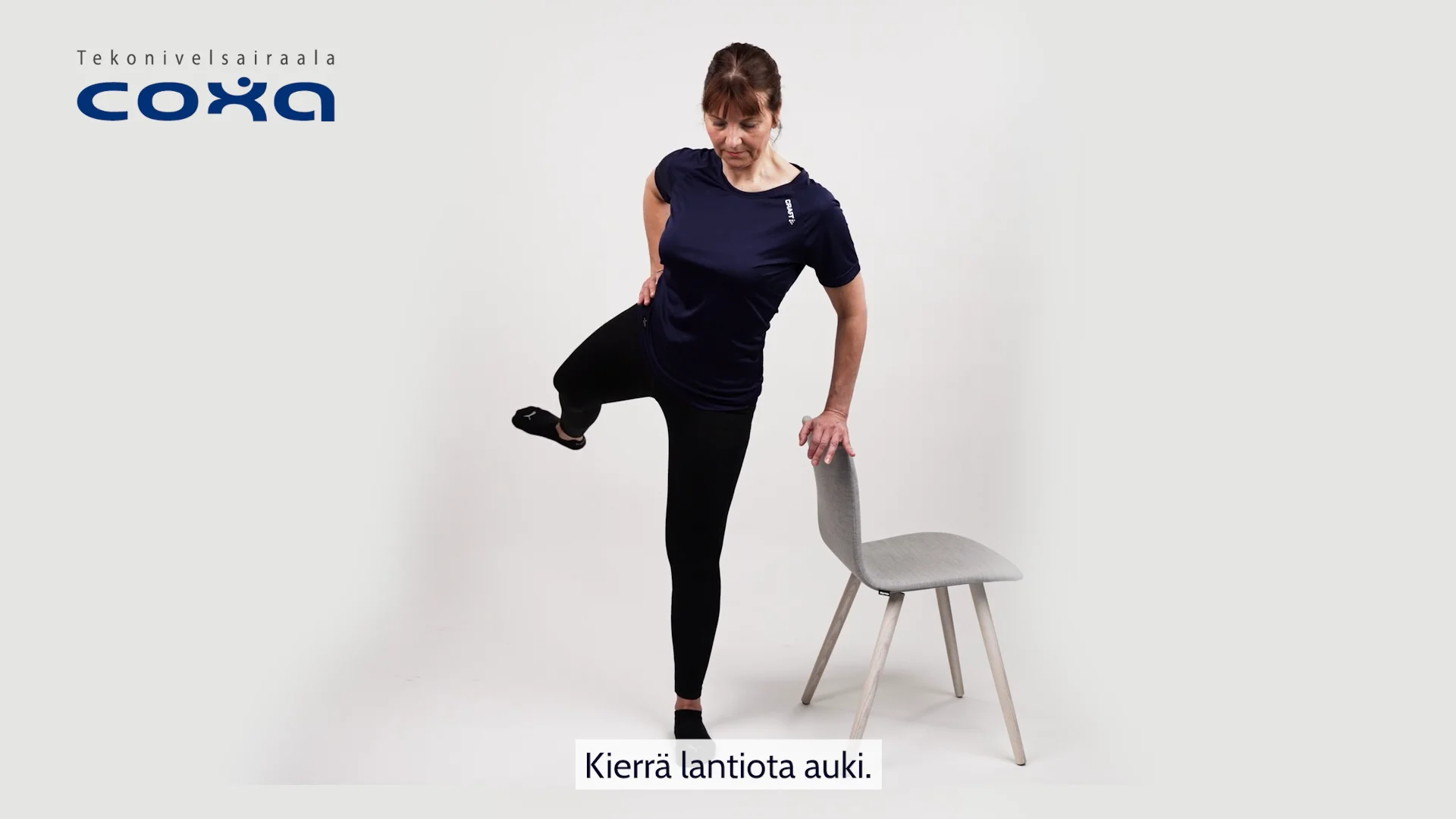 Lonkan ulkokierto tukijalalla ja lonkka ojennuksessa