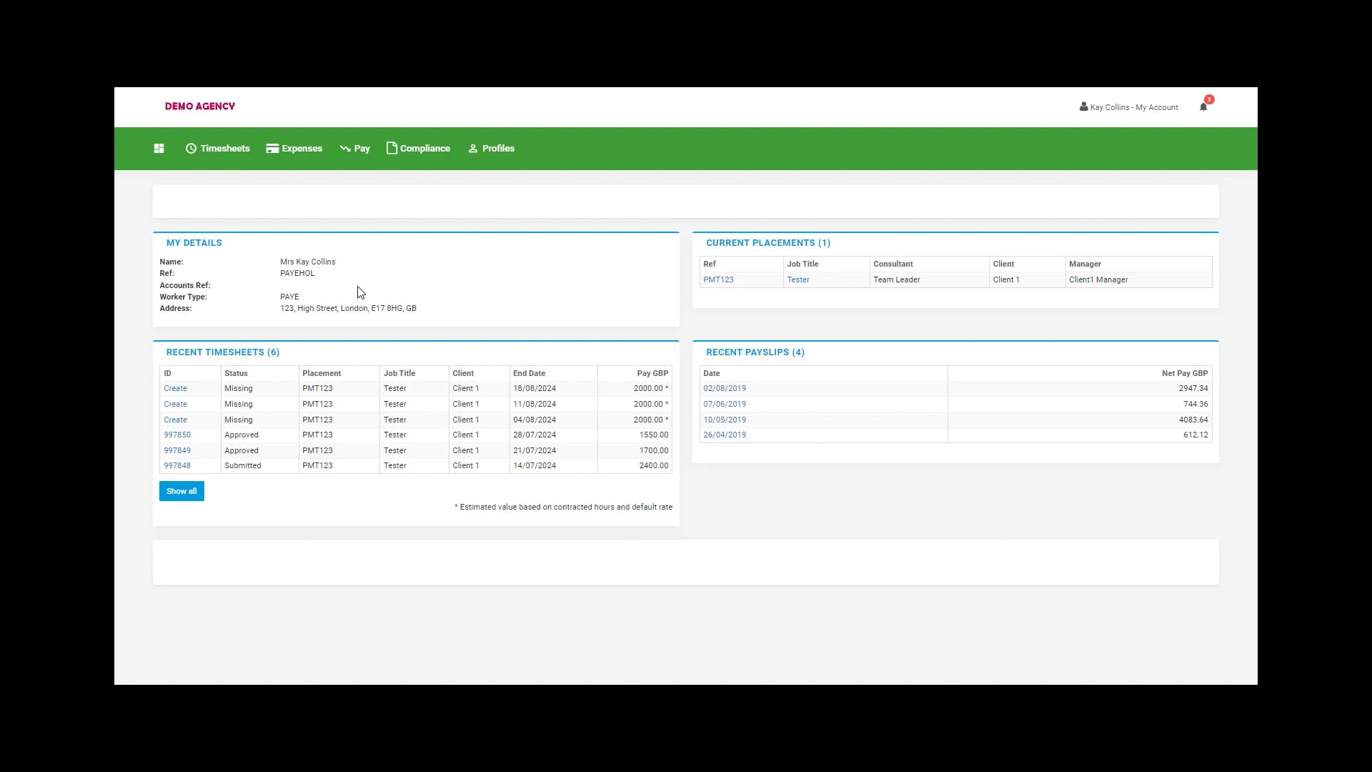 Accessing RSM InTime - Worker Dashboard and View Payslips