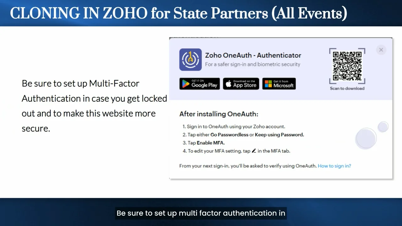 Cloning in Zoho for State Partners (All Events)
