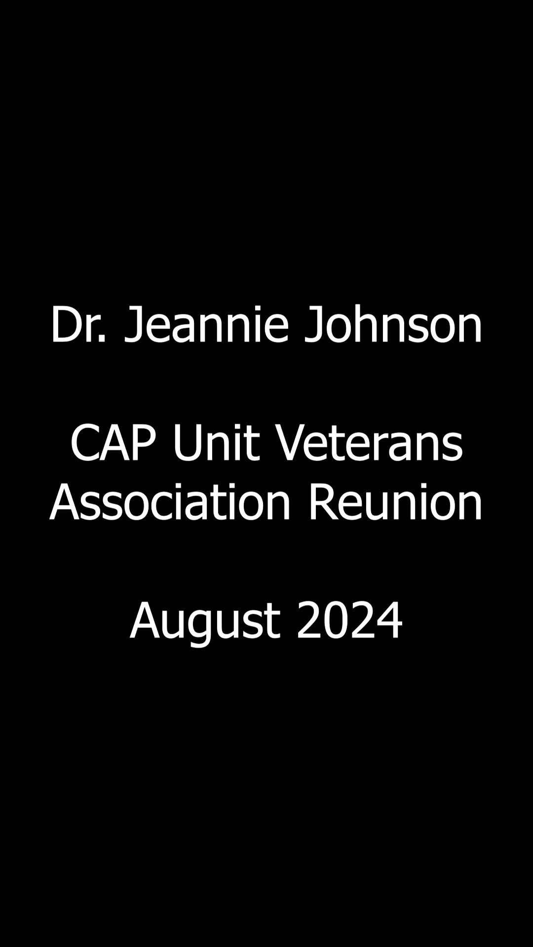 Dr. Jeannie Johnson's Talk - August 2024