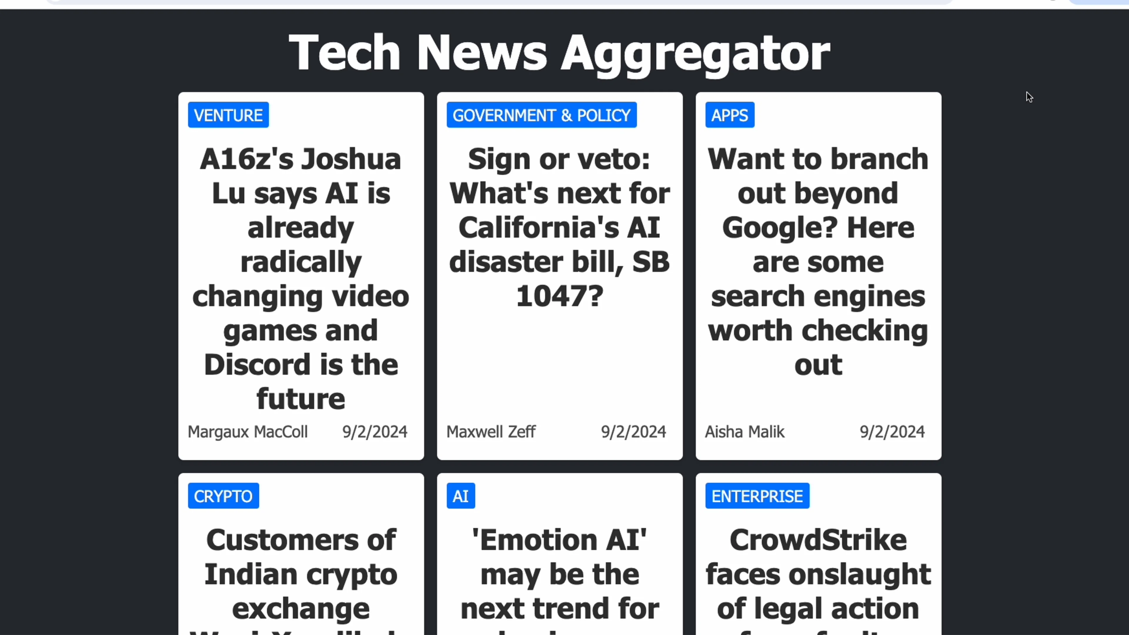 Tech News Aggregator