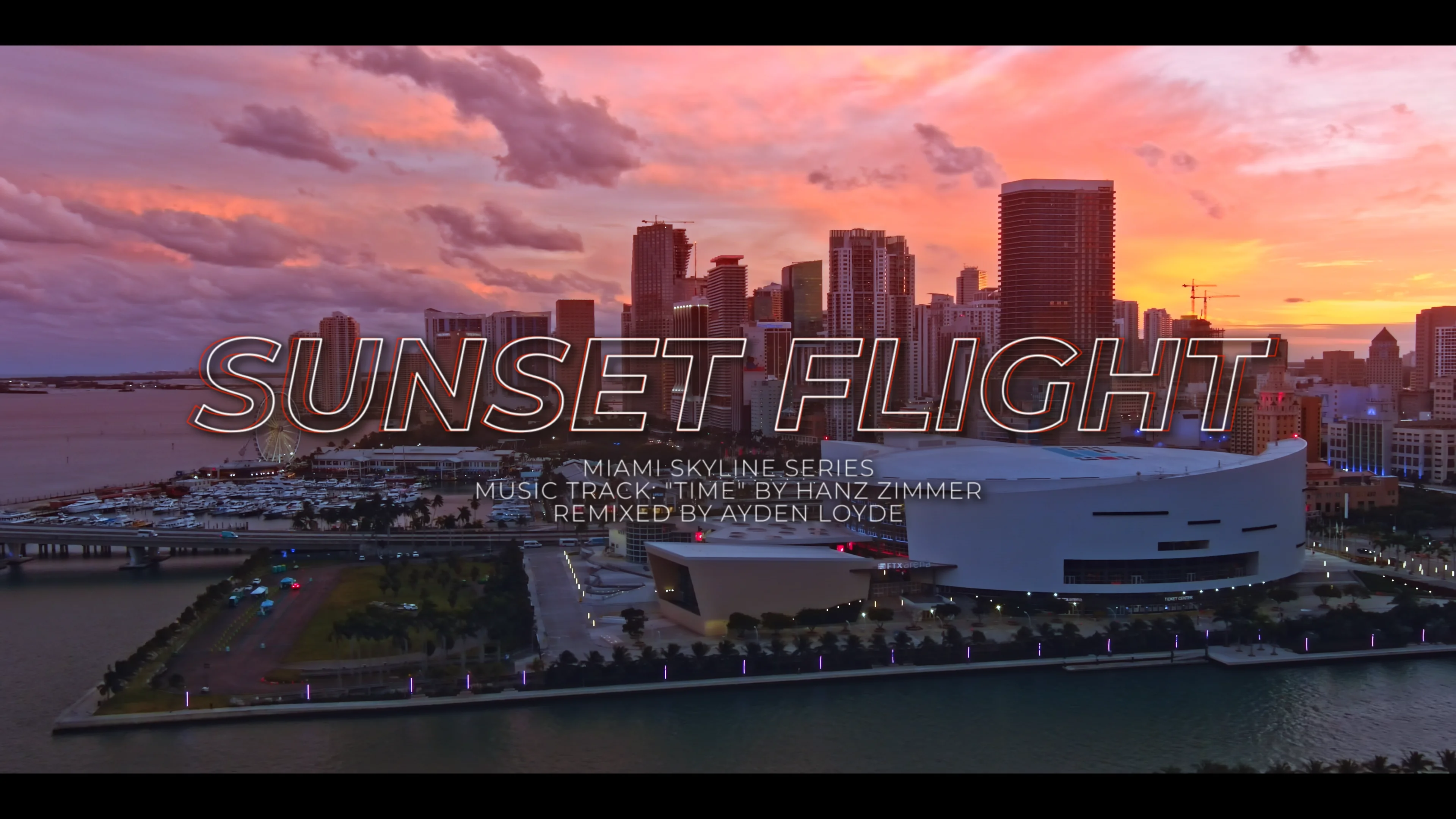 Miami Sunset Flight Skyline Series