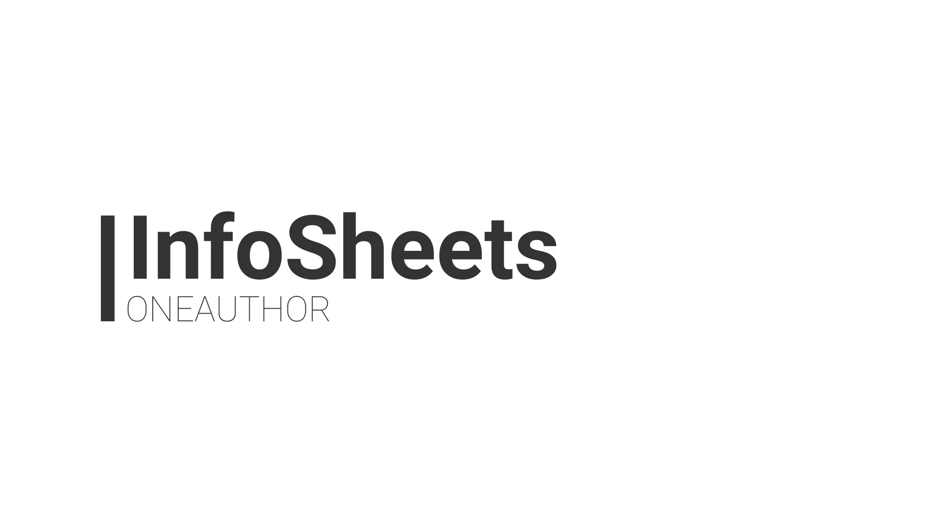 OneAuthor: InfoSheets