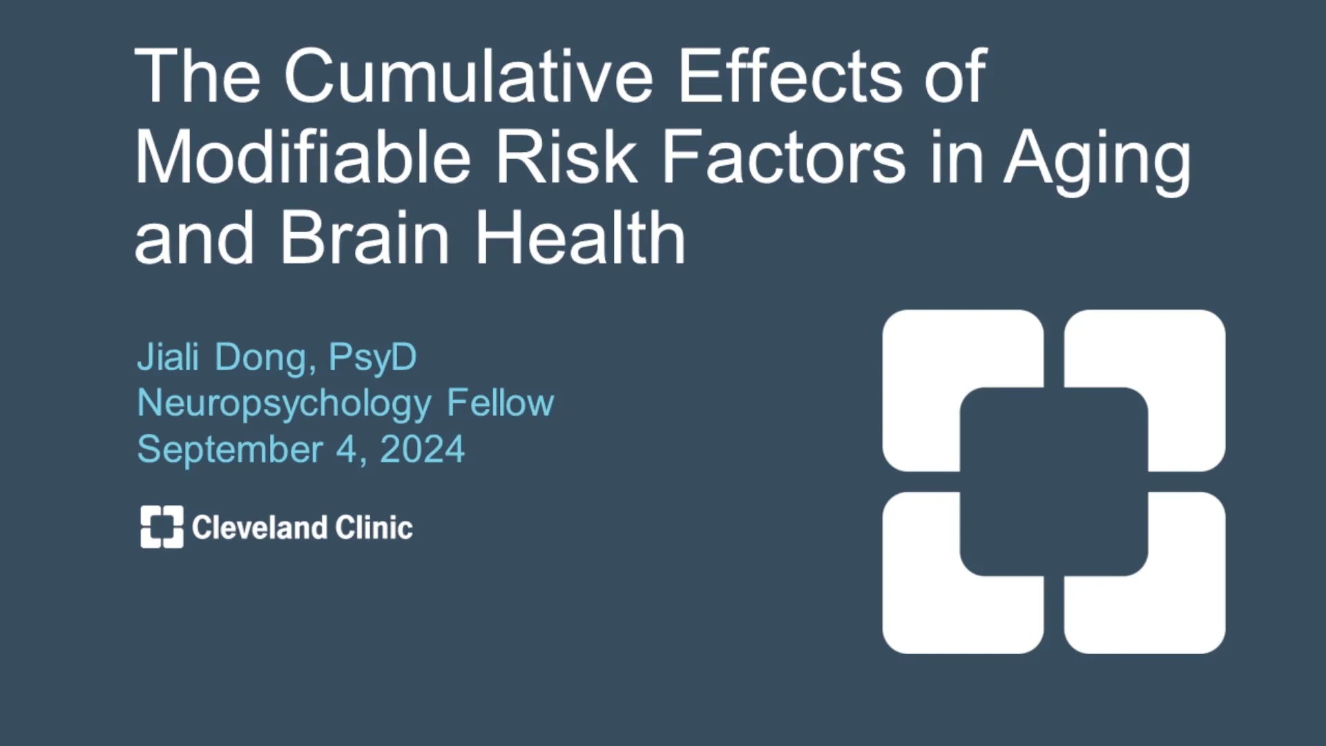 The Cumulative Effects of Modifiable Risk Factors in Aging and Brain Health