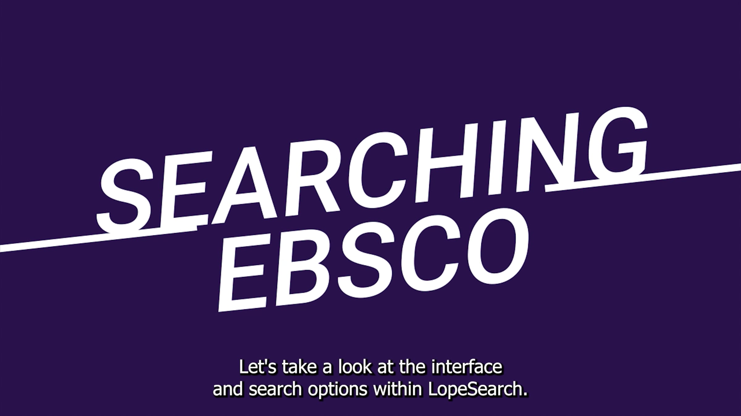 Library Walkthrough Part 5: Searching EBSCO