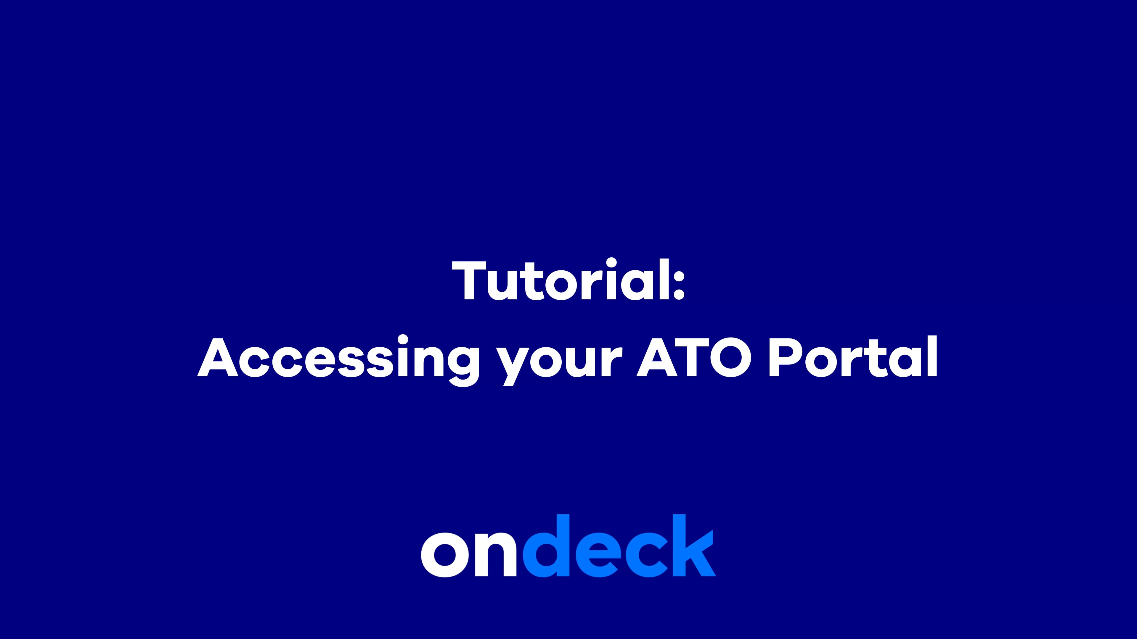 ATO Portal Tutorial | OnDeck