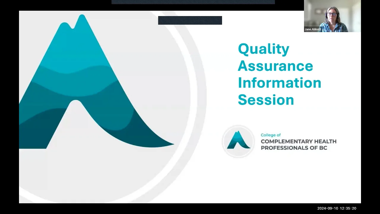 CCHPBC-RMT Quality Assurance Information Session Sept 10, 2024