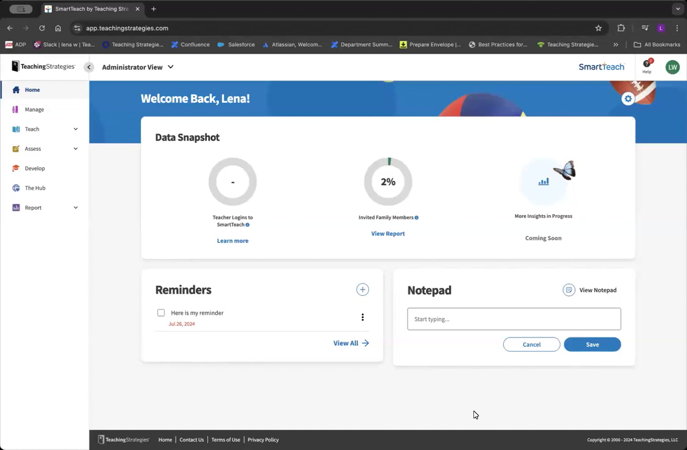 Admin Getting Started with Cloud for Infants & Toddlers