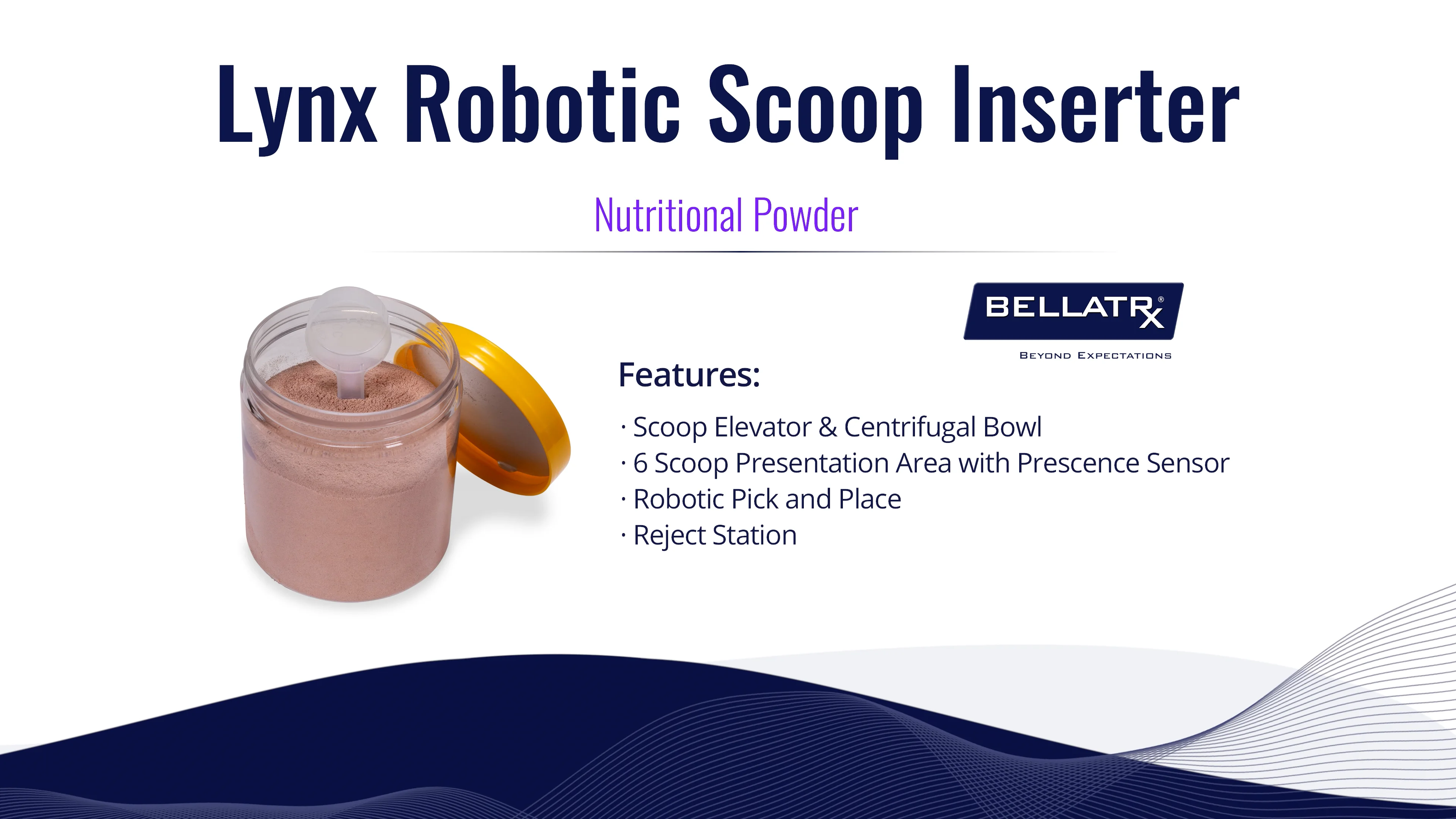 Nutritional Powder - Lynx Robotic Scoop Inserter
