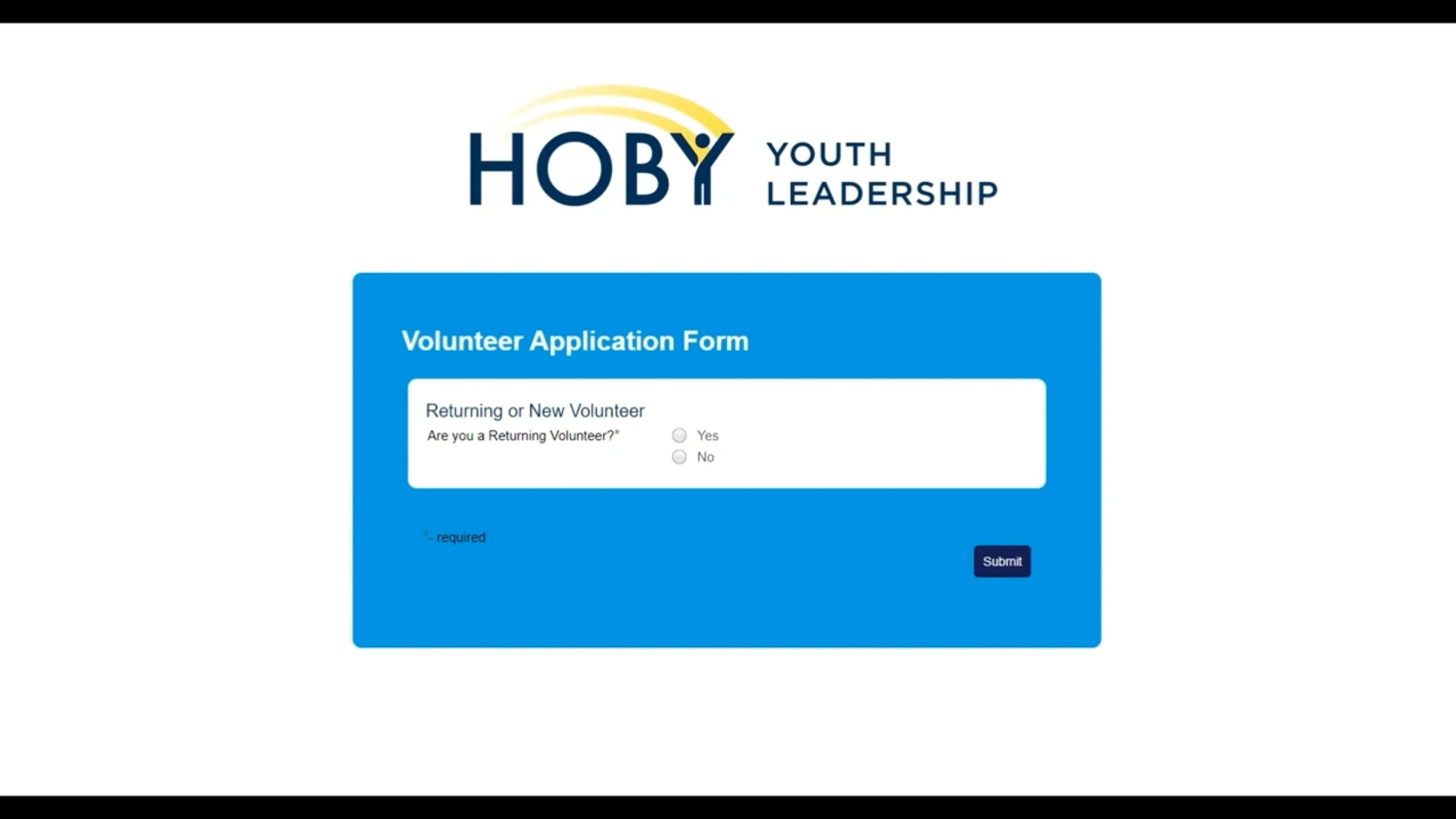 How to: Complete the Annual HOBY Volunteer Application