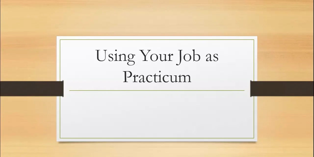 Using Job as Practicum Video