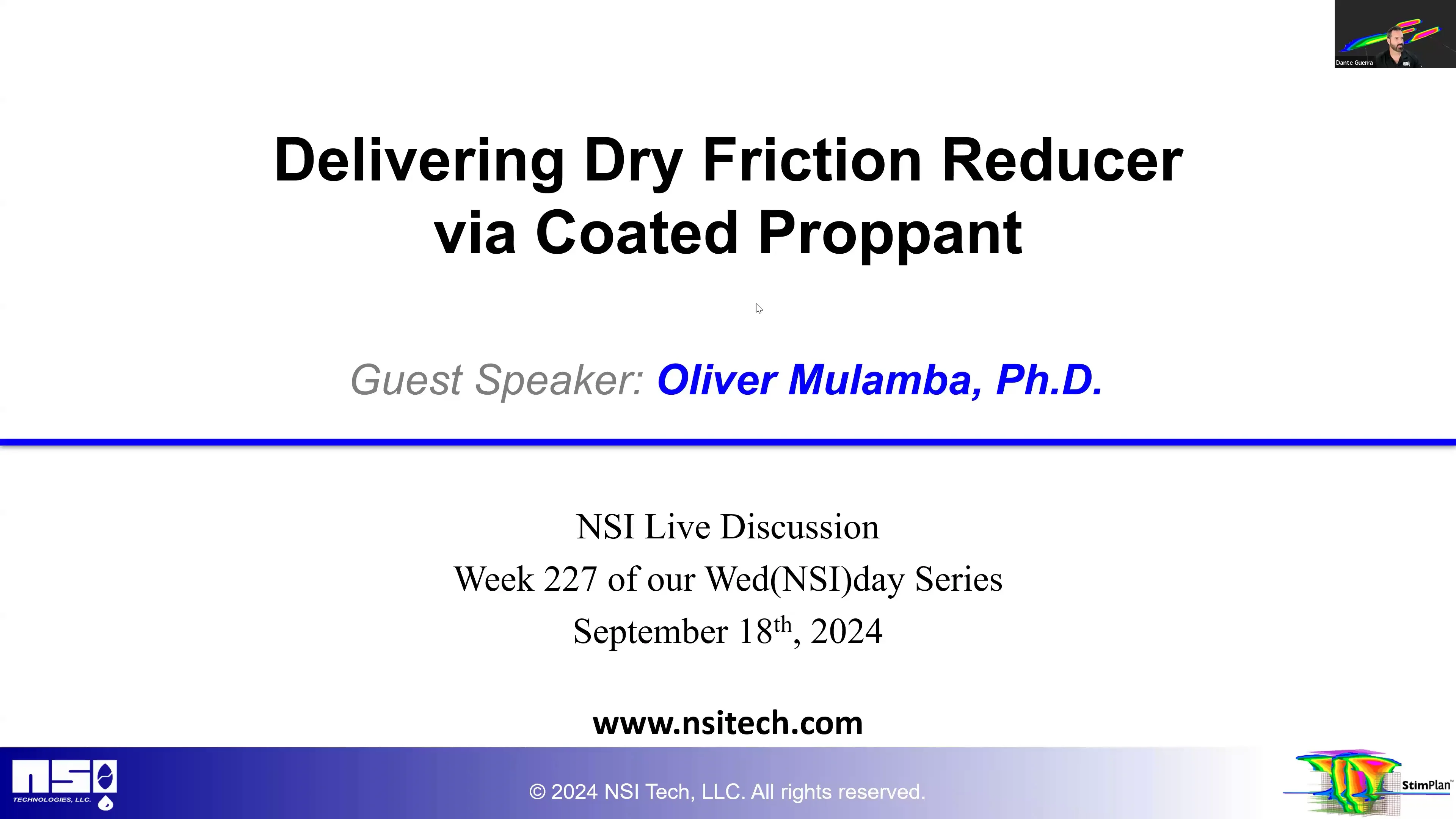 Wed(NSI)day - 9/18/24 - Delivering Dry Friction Reducer via Coated Proppant