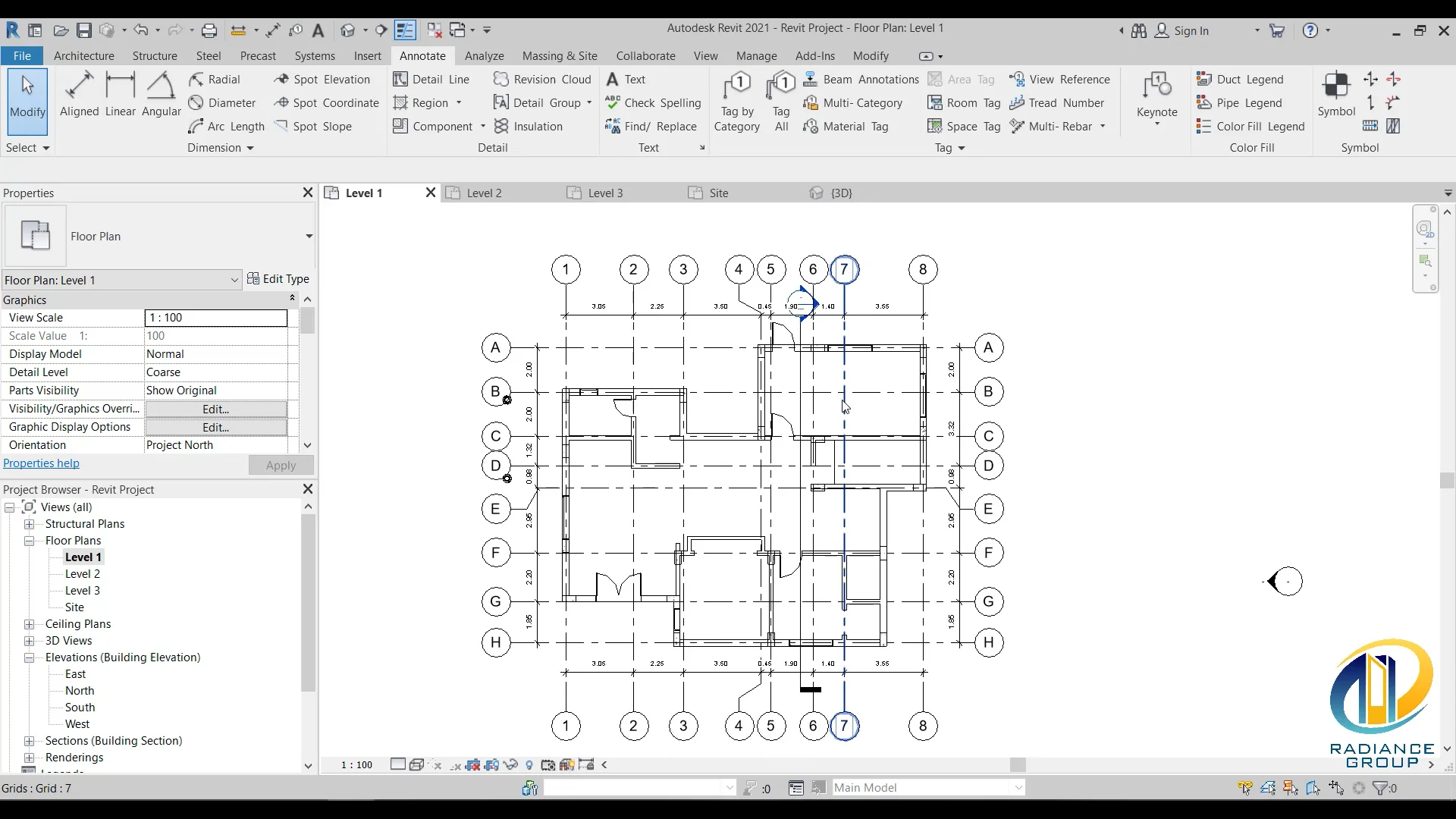 10-Revit - B1 - Annotations - Grids - Tags