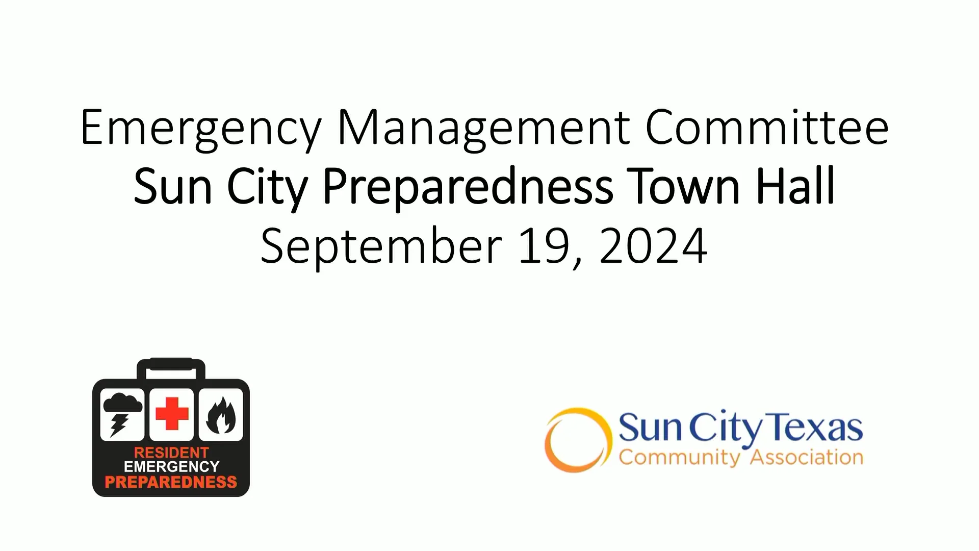 Emergency Management Committee Preparedness Town Hall 9-19-2024