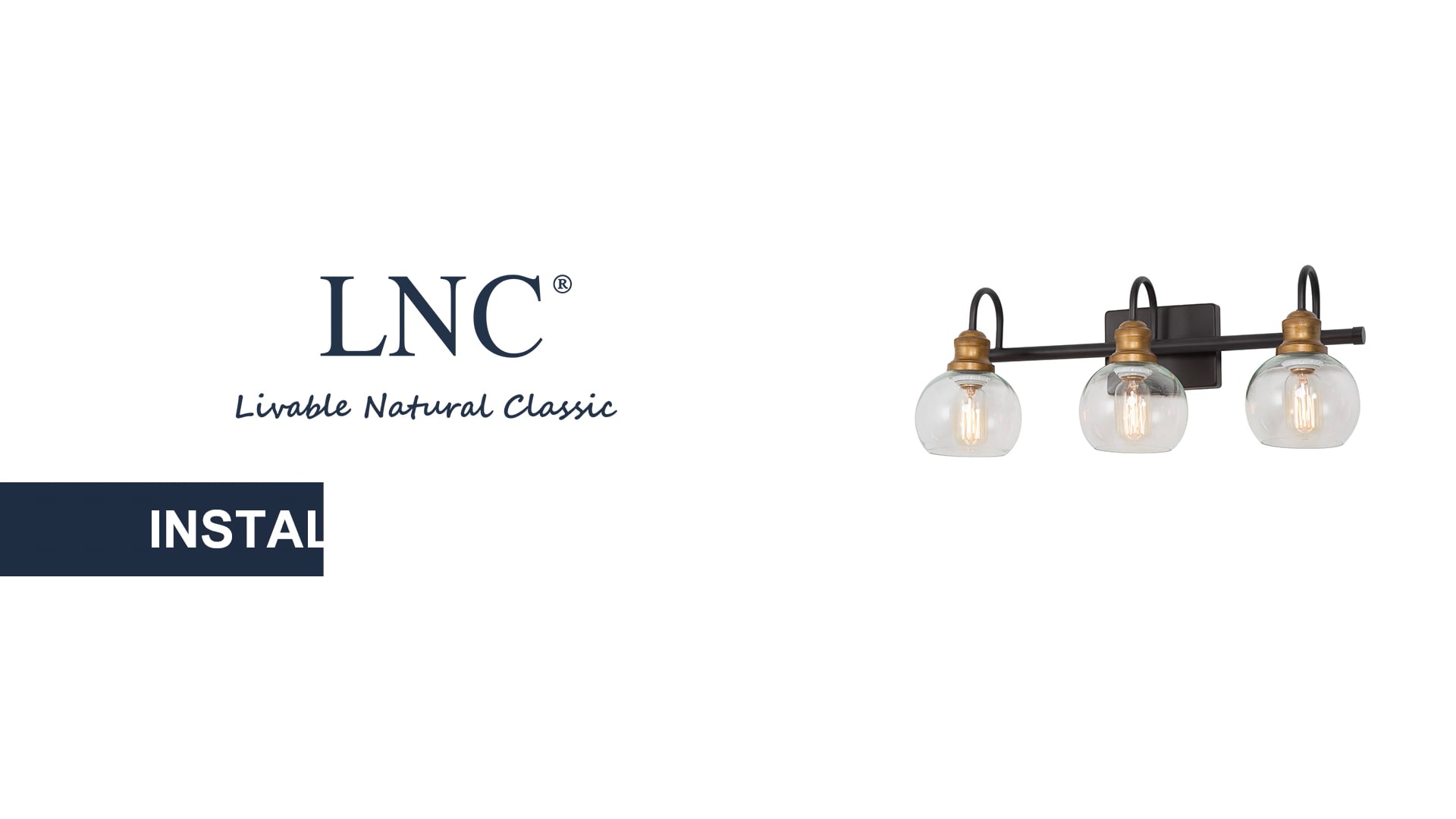 LNC -4-Light Modern Matte Black and Antique Gold Bathroom Vanity ...