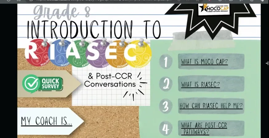 Intro to RIASEC Video for 8th grade students @ SMS