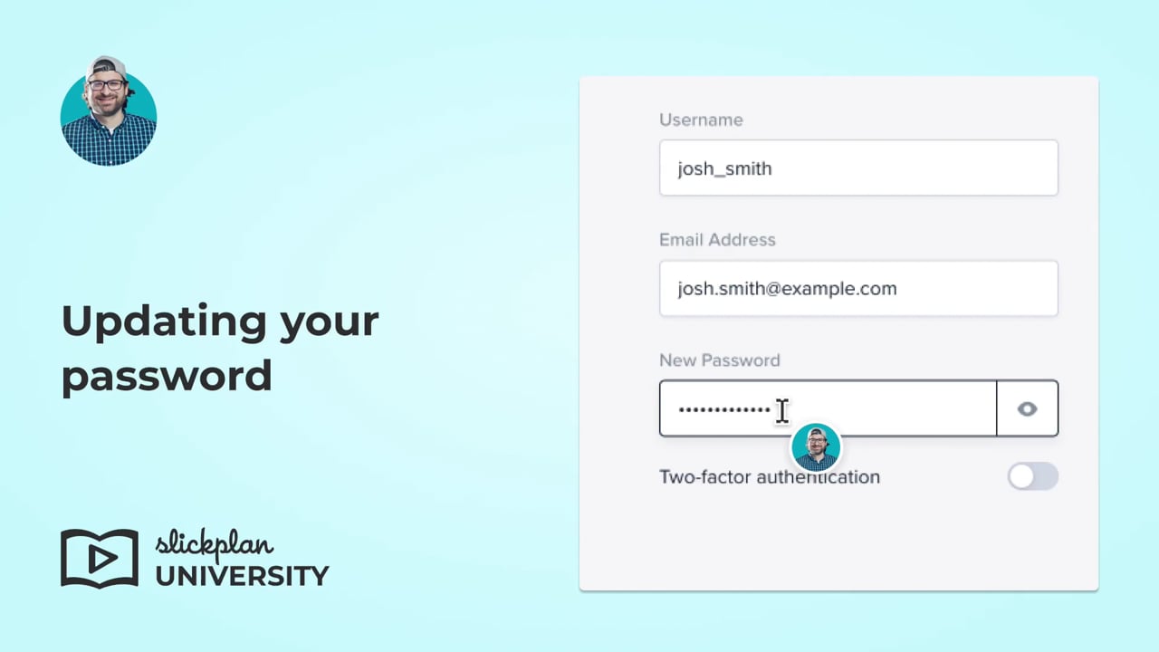 Updating Your Password | Slickplan