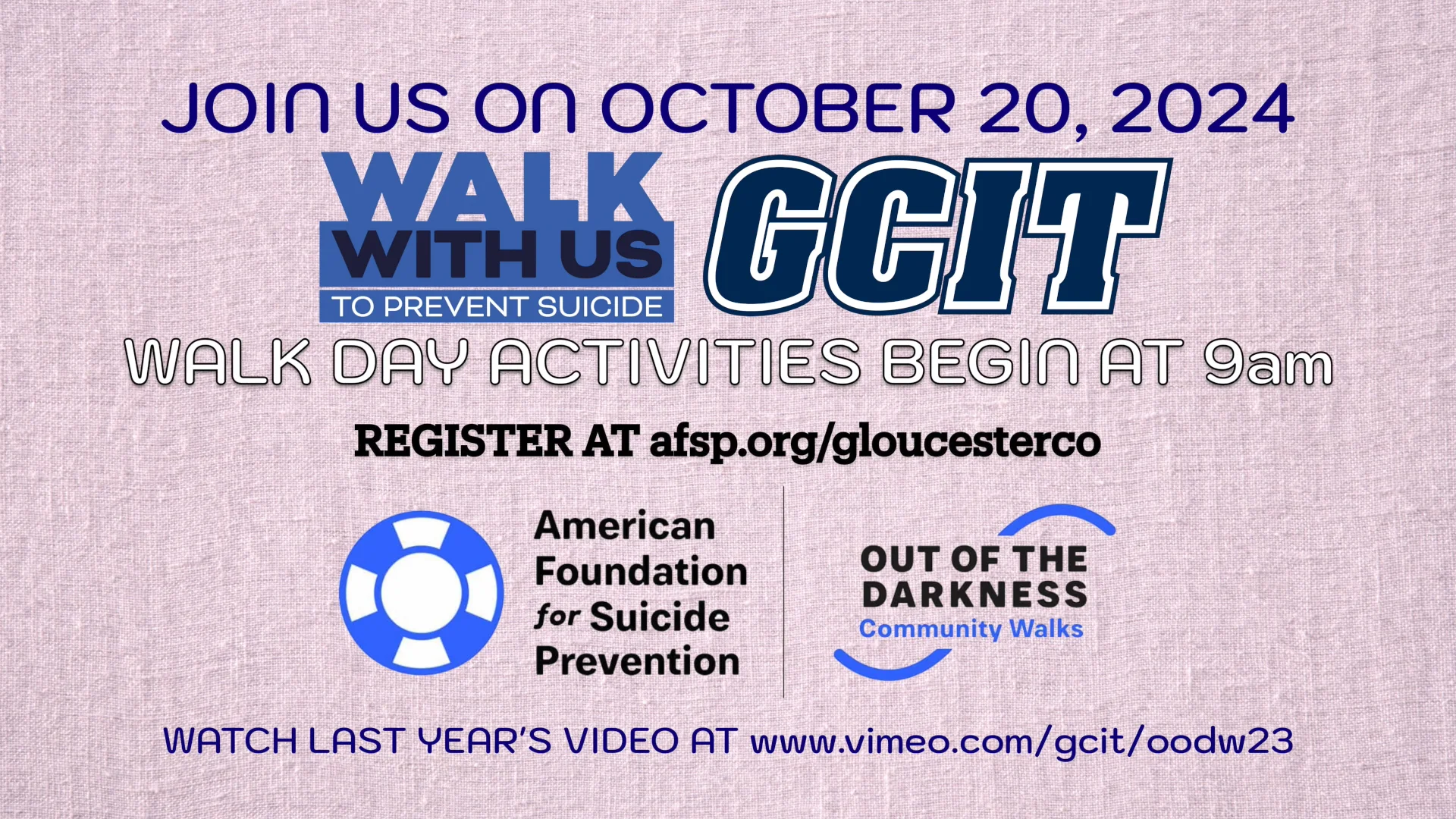 Out of Darkness Walk Promo '24