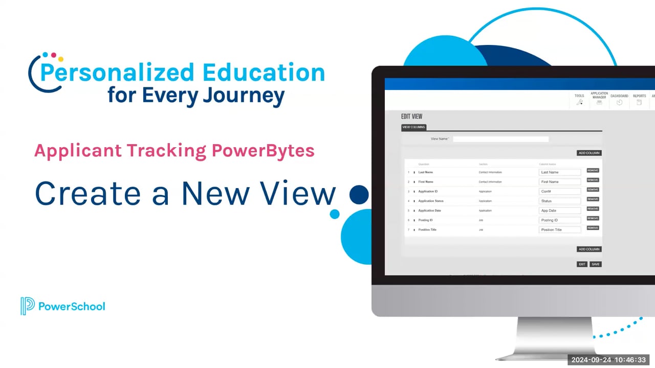 Video: Create a New View - Applicant Tracking PowerBytes - PowerSchool ...