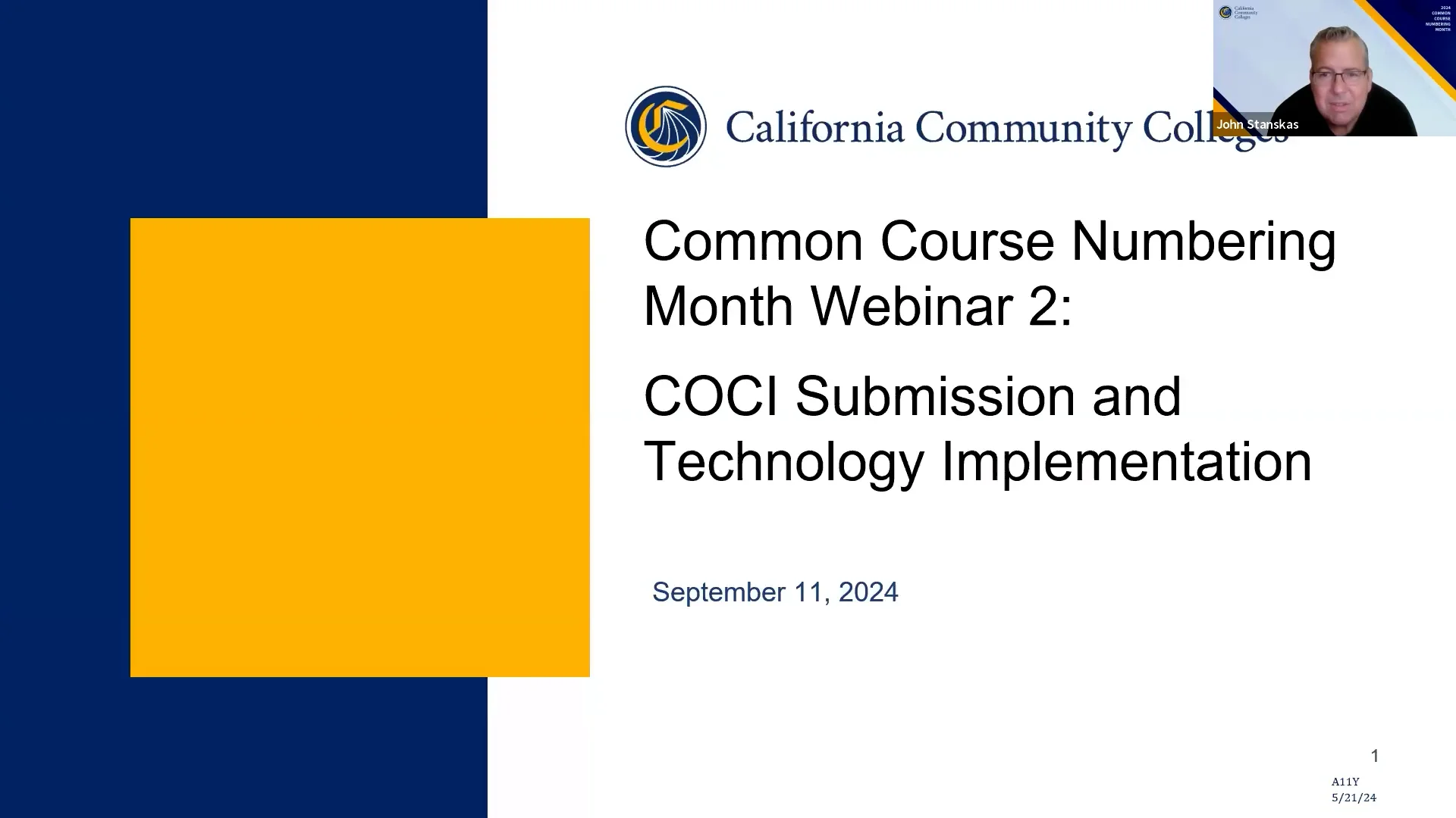 AB 1111 Common Course Numbering Webinar 2 COCI Submission and ...