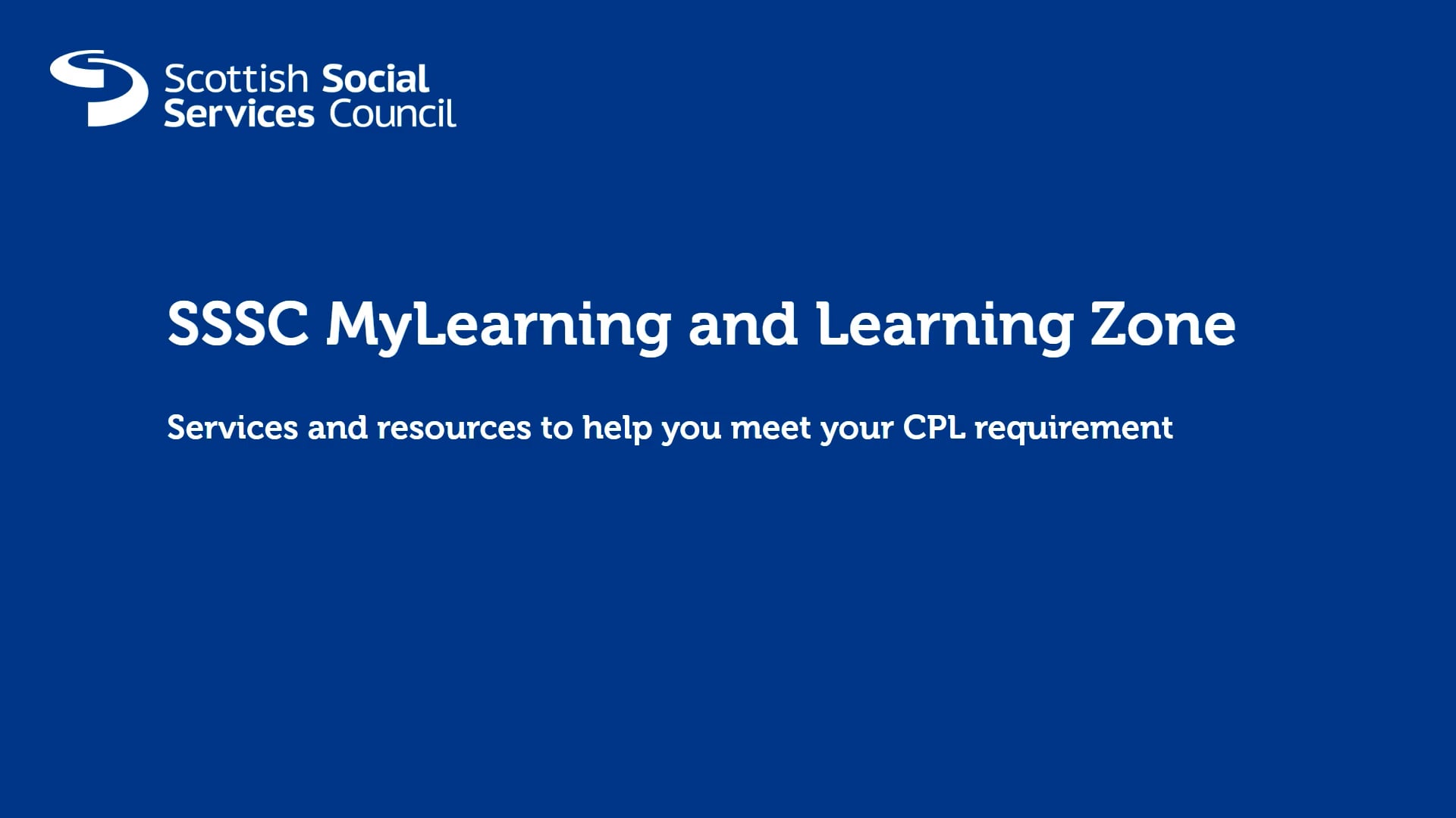 SSSC MyLearning and Learning Zone