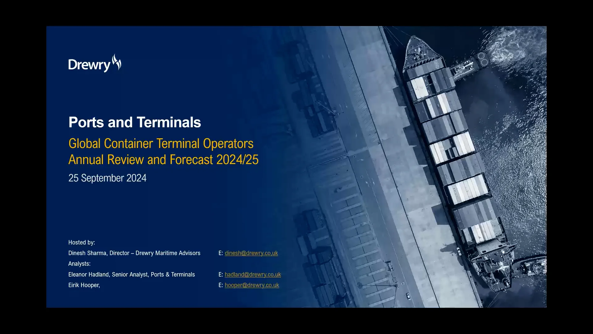Webinar - Global Container Terminal Operators Annual Review and Forecast 2024_25 Sept 2024