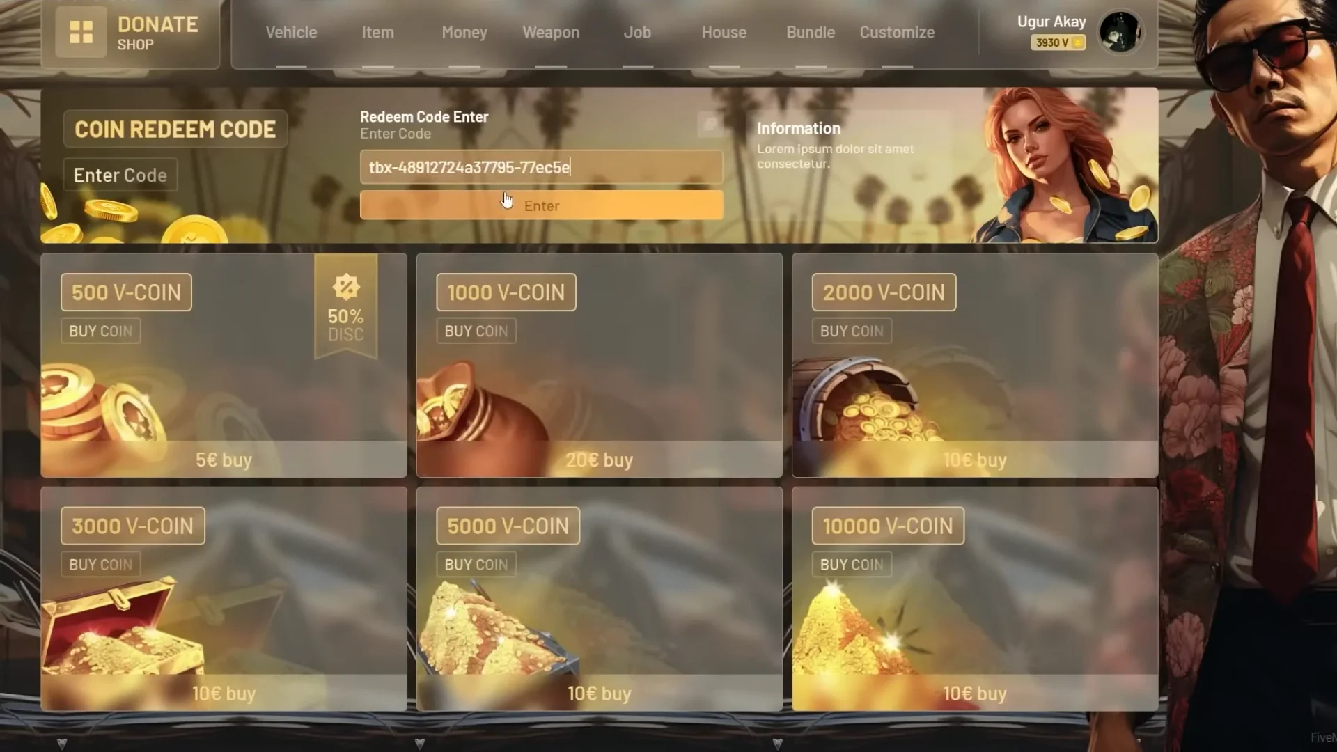 Fivem Vip, Donate system v5 Script