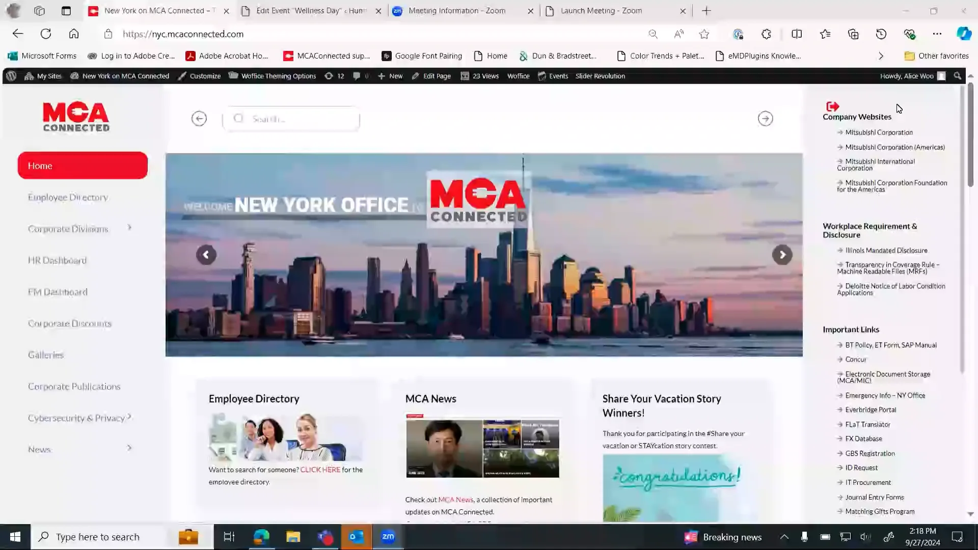 How to create an event in MCA Connected events calendar