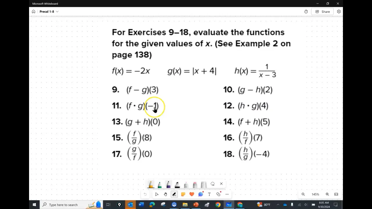 precal 24 1-8 last of exercises.
