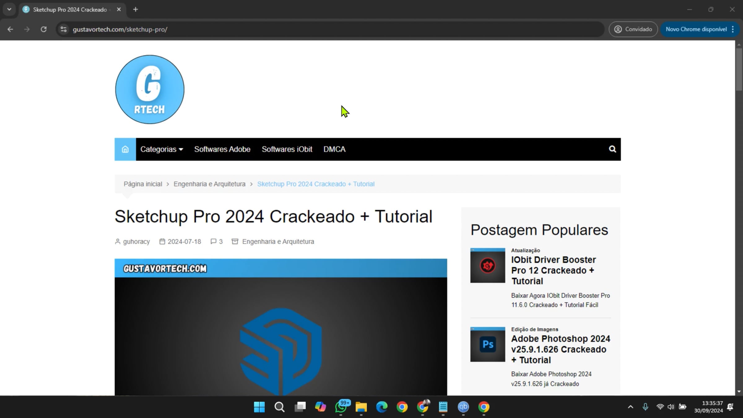 Sketchup Pro 2024 - Ativação Crack Por Gustavortech