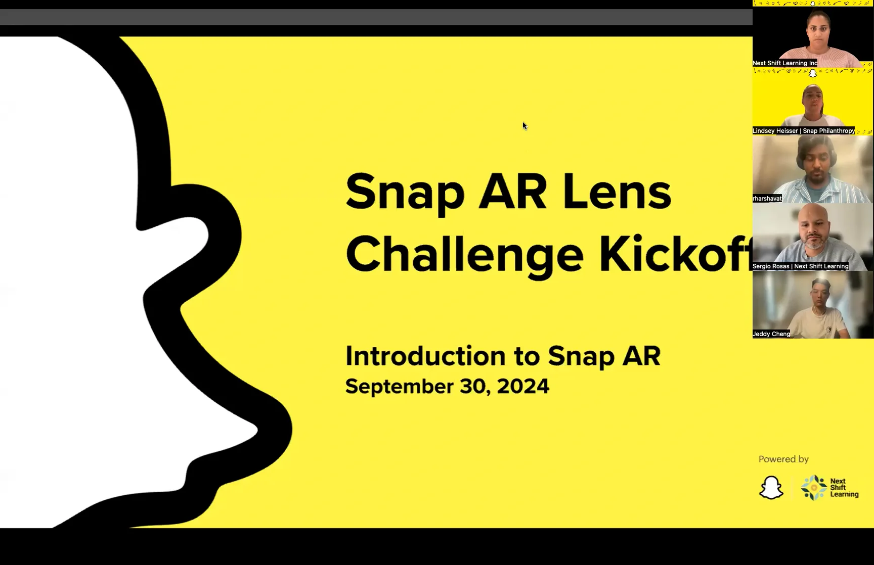 Fall 2024 - Snap AR Lens Challenge Kickoff + Intro to Snap AR Presentation by Raag