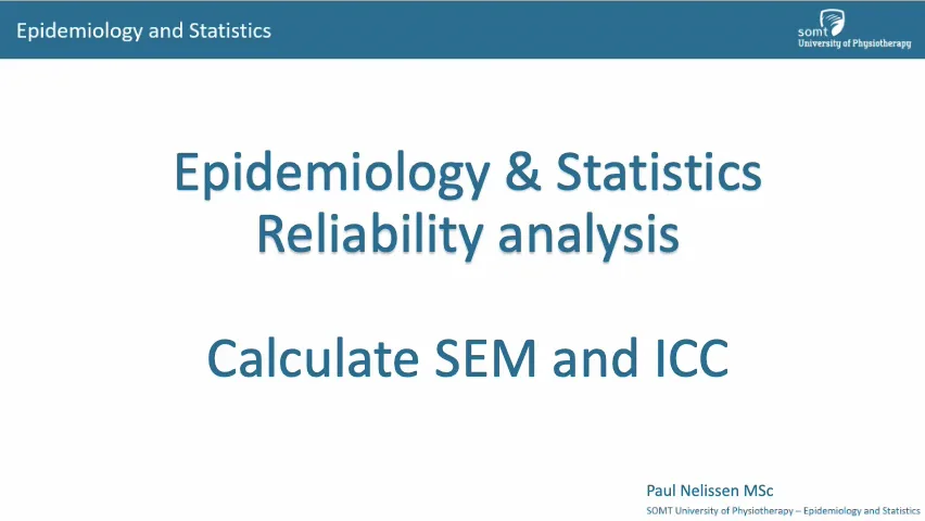 6. Calculate SEM and ICC JASP