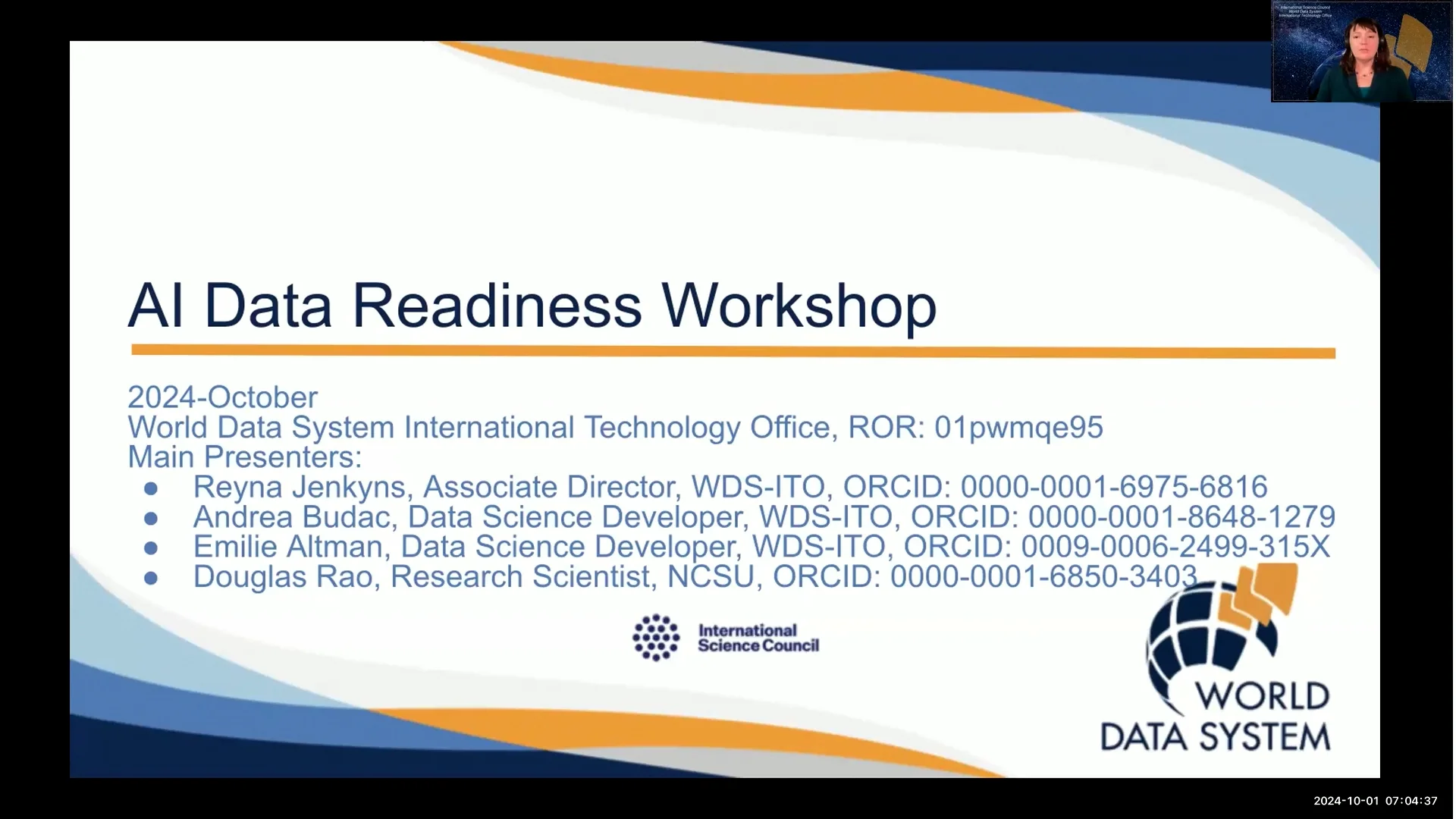 World Data System Workshop 2024 - Evaluating Dataset AI Readiness for Data Repositories ...